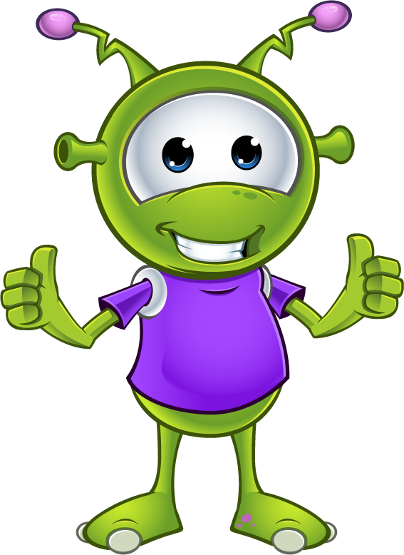 Download Little Green Alien Two Thumbs Up - Cute Alien Cartoon - HD ...