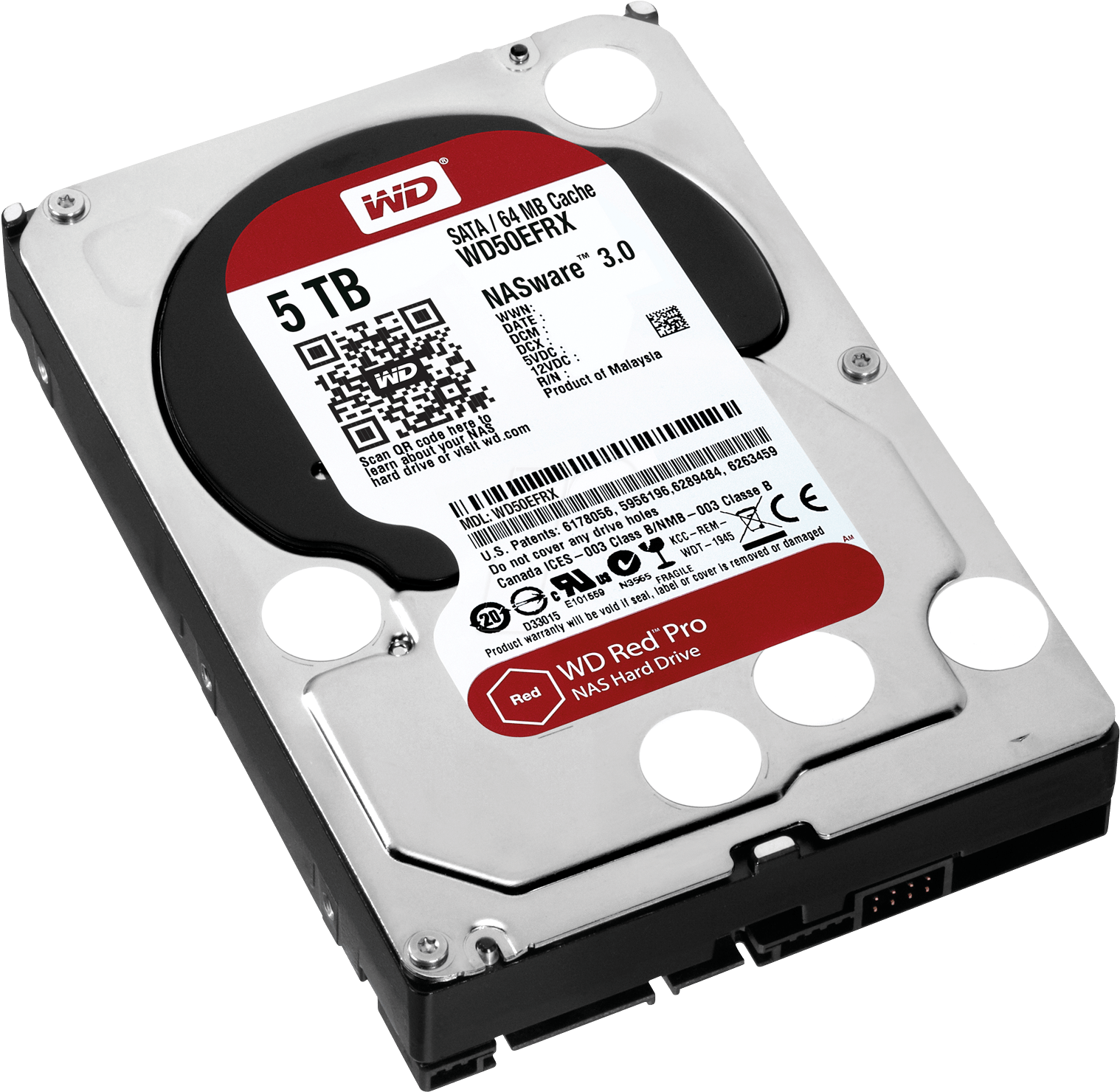 Download HD Hdd Png - Wd Red Nas 5 Tb Internal Hdd - 3.5" - Wd50efrx - Sata Transparent PNG ...