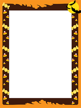 Download Halloween Frame Border With Treats For Kids - Orange Halloween ...