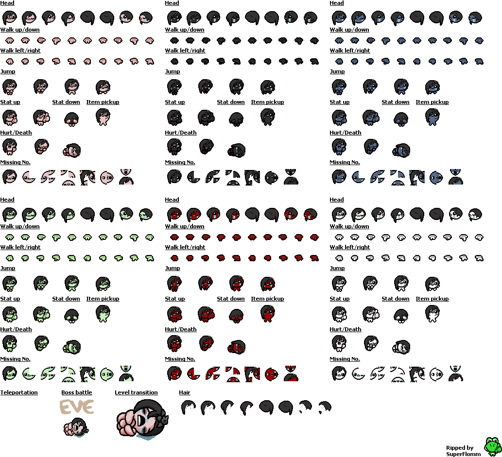 Download HD Return To Game - Binding Of Isaac Sprite Sheets Transparent ...