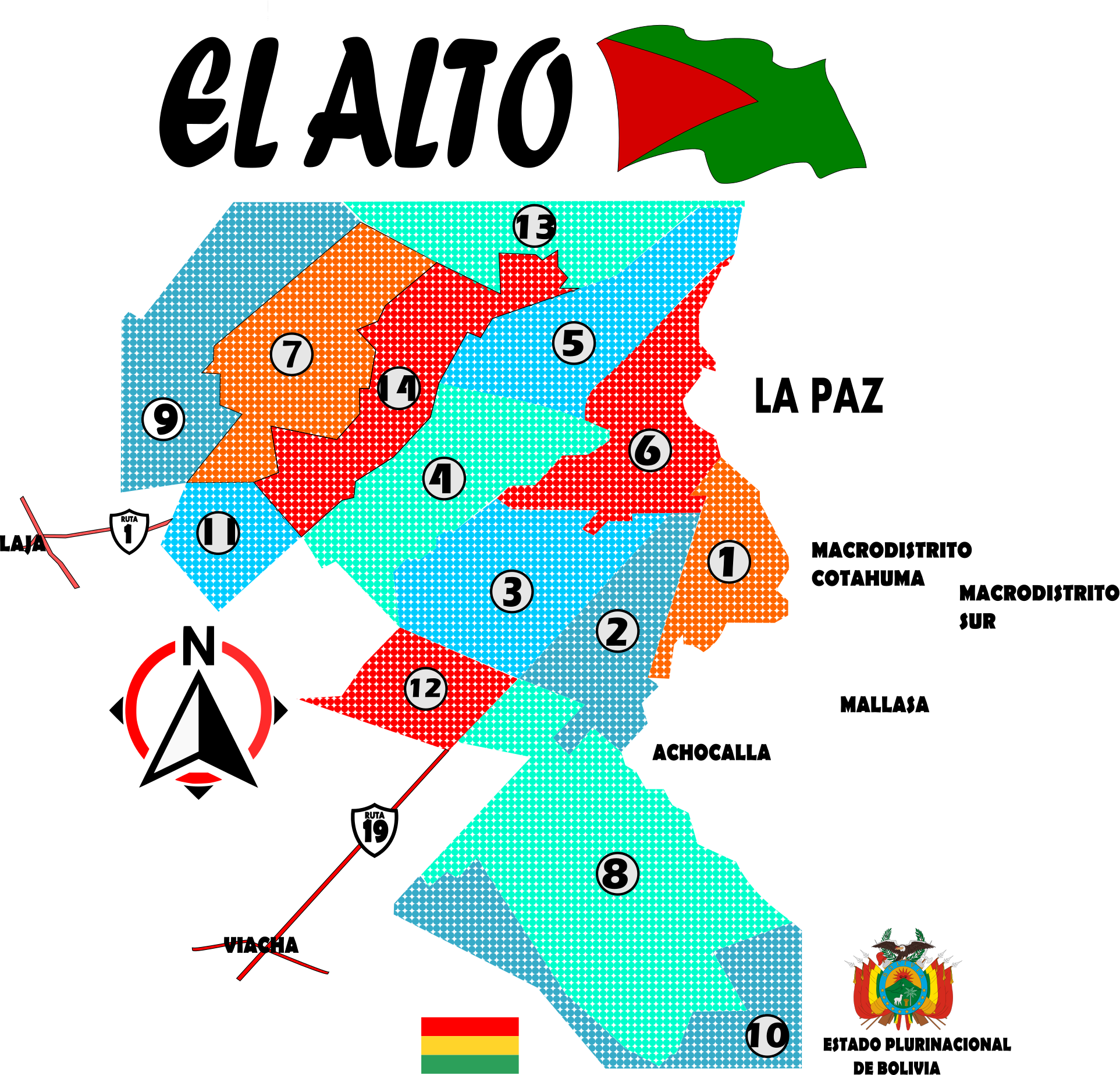 Download HD Distritos El Alto Mapa - Mapa De El Alto Transparent PNG ...
