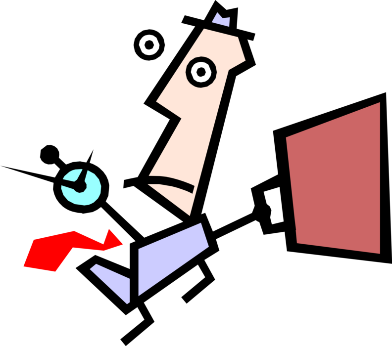 Download Vector Illustration Of Modern Art Guy Is Running Late - Time ...
