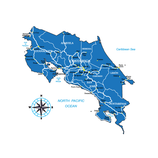 Download HD Costa Rica Heritage Journey Costa Rica Map Png - Costa Rica ...