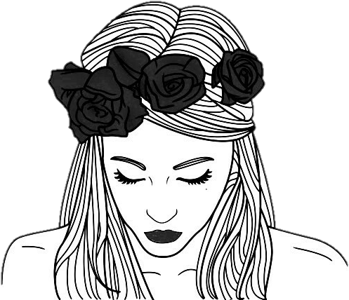 Download HD Tumblr Tumblrgirl Outlines Chicas Girls - Girl Outline ...