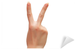 Download Hand Formed In Victory Sign Isolated On White Background ...