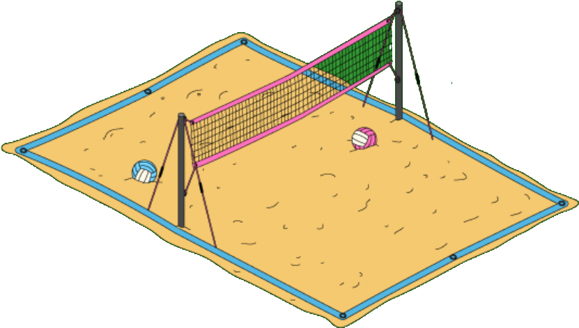 Download HD Beach-volleyball - Draw A Beach Volleyball Court ...