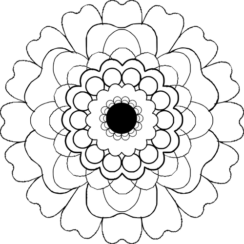 Download Blooming Black And White Flower Vector Clip Art - Clipart ...