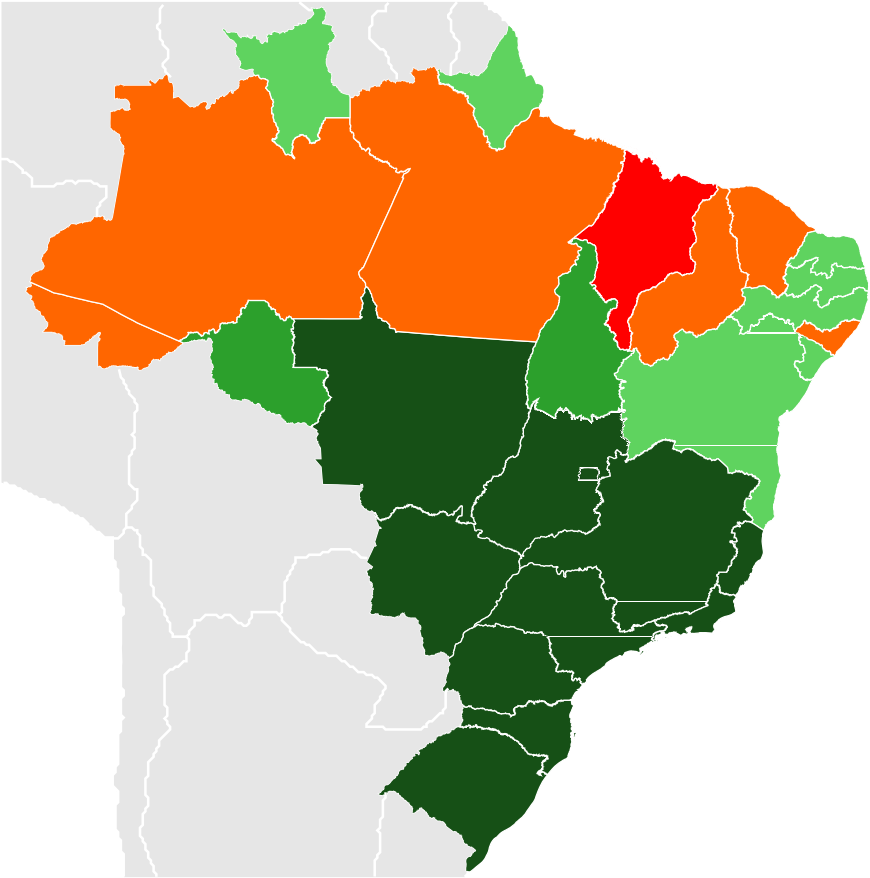 Download HD Brazilian States By Poverty Incidence - Map Of Poverty In ...