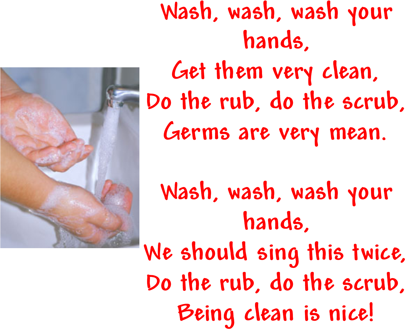 Download HD Wash Wash Wash Your Hands Poem Transparent PNG Image ...