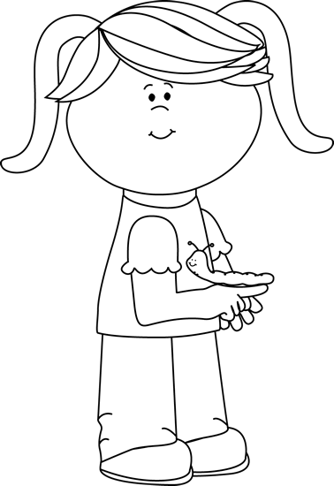 Girl Standing Clip Art Black And White