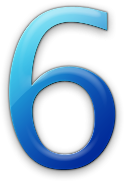 Download Beautiful High Quality Resize Image 6 Six Number Icon - Blue ...