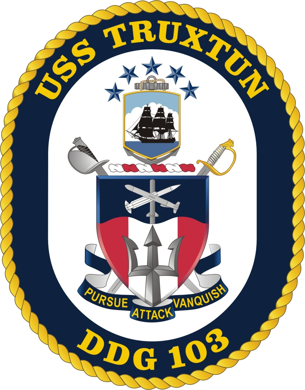 Download HD Uss Truxtun Ddg-103 Crest Transparent PNG Image - NicePNG.com
