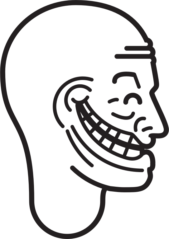 Download HD Png Royalty Free Download Trollface Side View Clip - Troll Face From The Side ...