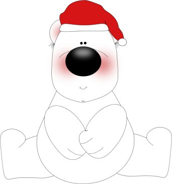 Christmas Polar Bear Clip Art Royalty Free (RF) Clipart Illustration