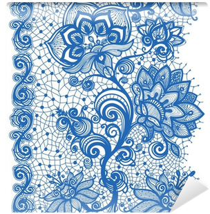 Download Abstract Lace Ribbon Vertical Seamless Pattern - Blue Lace ...