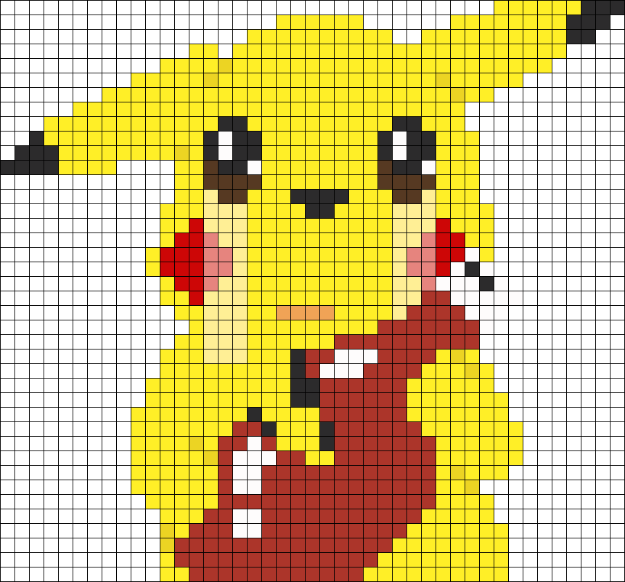 Download Sad Pikachu Perler Bead Pattern / Bead Sprite - Pikachu Fuse ...
