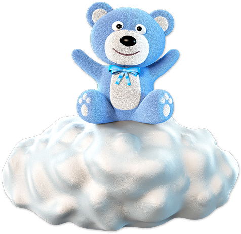 Download HD Stickers For Kids - Stickers Effet 3d- Nounours Nuage ...