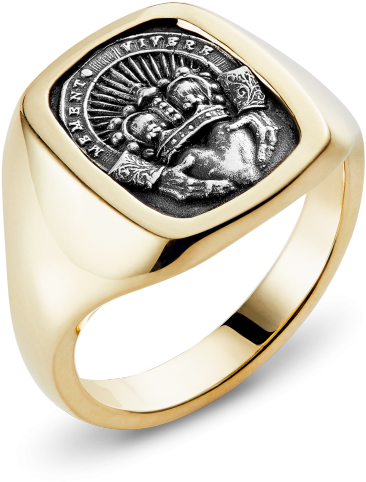 Download 9ct Yellow Gold Large Cushion Claddagh Badge Signet - Ring ...