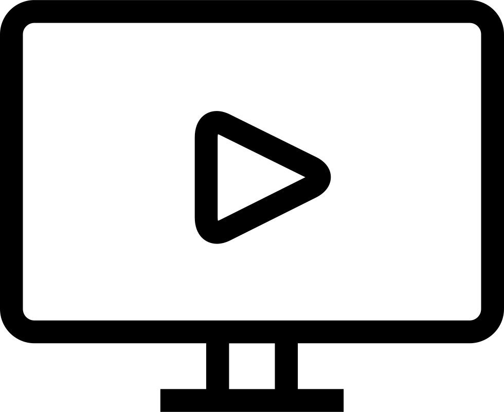 Download Multimedia Play Button Symbol On Monitor Screen Svg ...