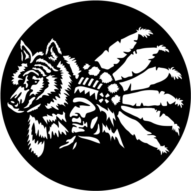 Download HD Indian With Wolf - Apollo Indian With Wolf Steel Gobo Ms ...