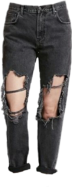 Download HD Sticker Rippedjeans Black Edgy Ripped - Clothing ...
