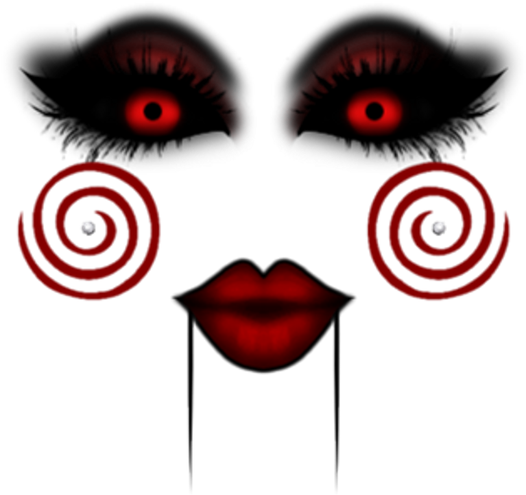 Download HD Saw Scary Girl Makeup Swirls Creepy Evil Black Shadow ...