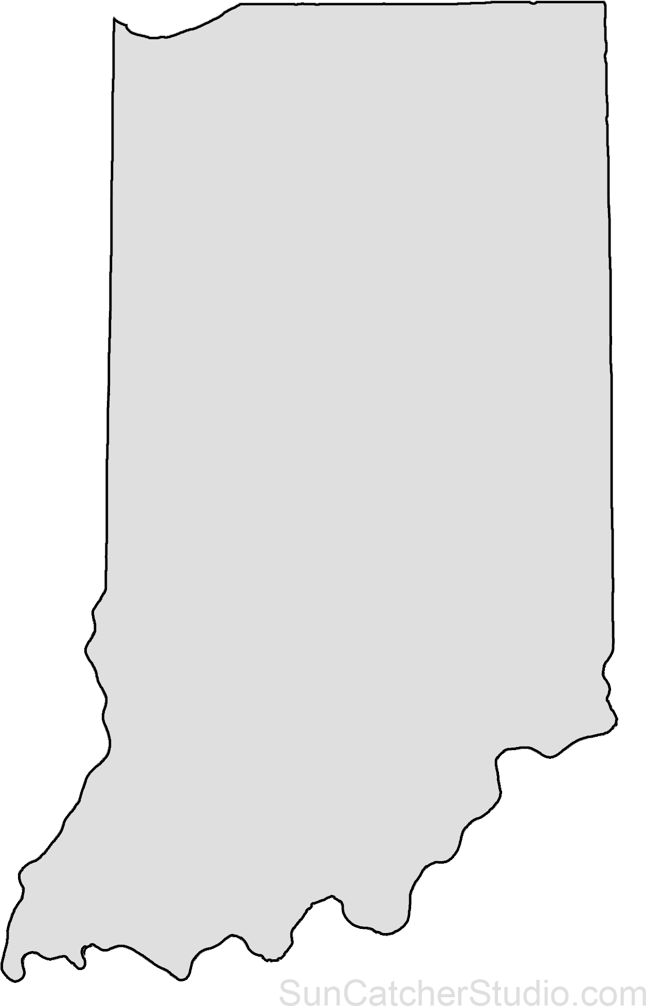 Download Indiana Map Outline Png Shape State Stencil Clip Art - Indiana ...