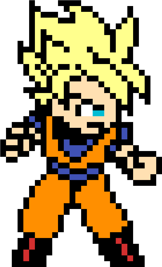 Download 8-bit Super Saiyan Goku - Pixel Art Goku Cuadriculado - HD ...