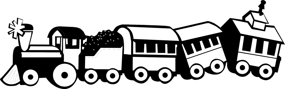 Download HD Free Clip Art Of Train Clipart Black And White - Big Small ...