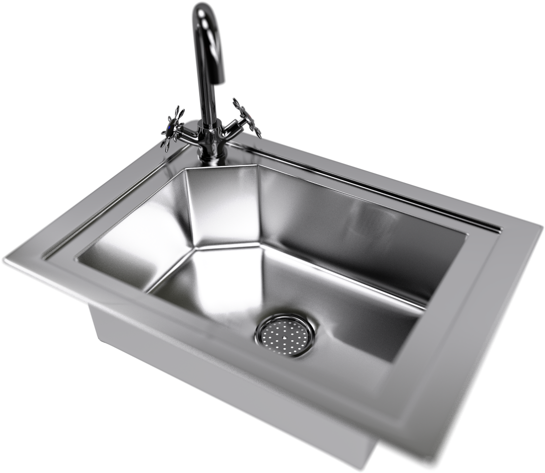 Download Kitchen Sink With Water Tap And Sink Drain - Sink - HD ...