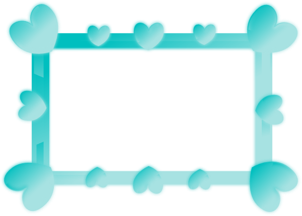 Download Blue Gradient Heart Frame Clip Art - Blue Heart Photo Frame ...
