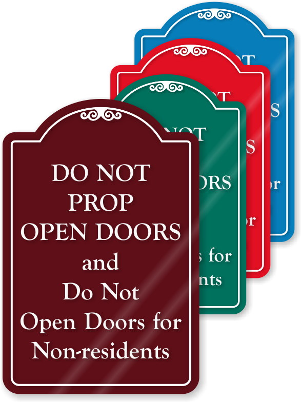 Download Keep Door Closed Signs Do Not Prop Door Open Signs - Please ...