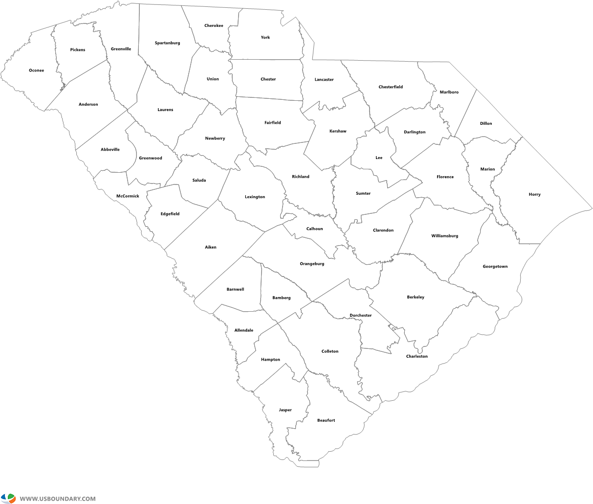 Download South Carolina County Map Png - HD Transparent PNG - NicePNG.com