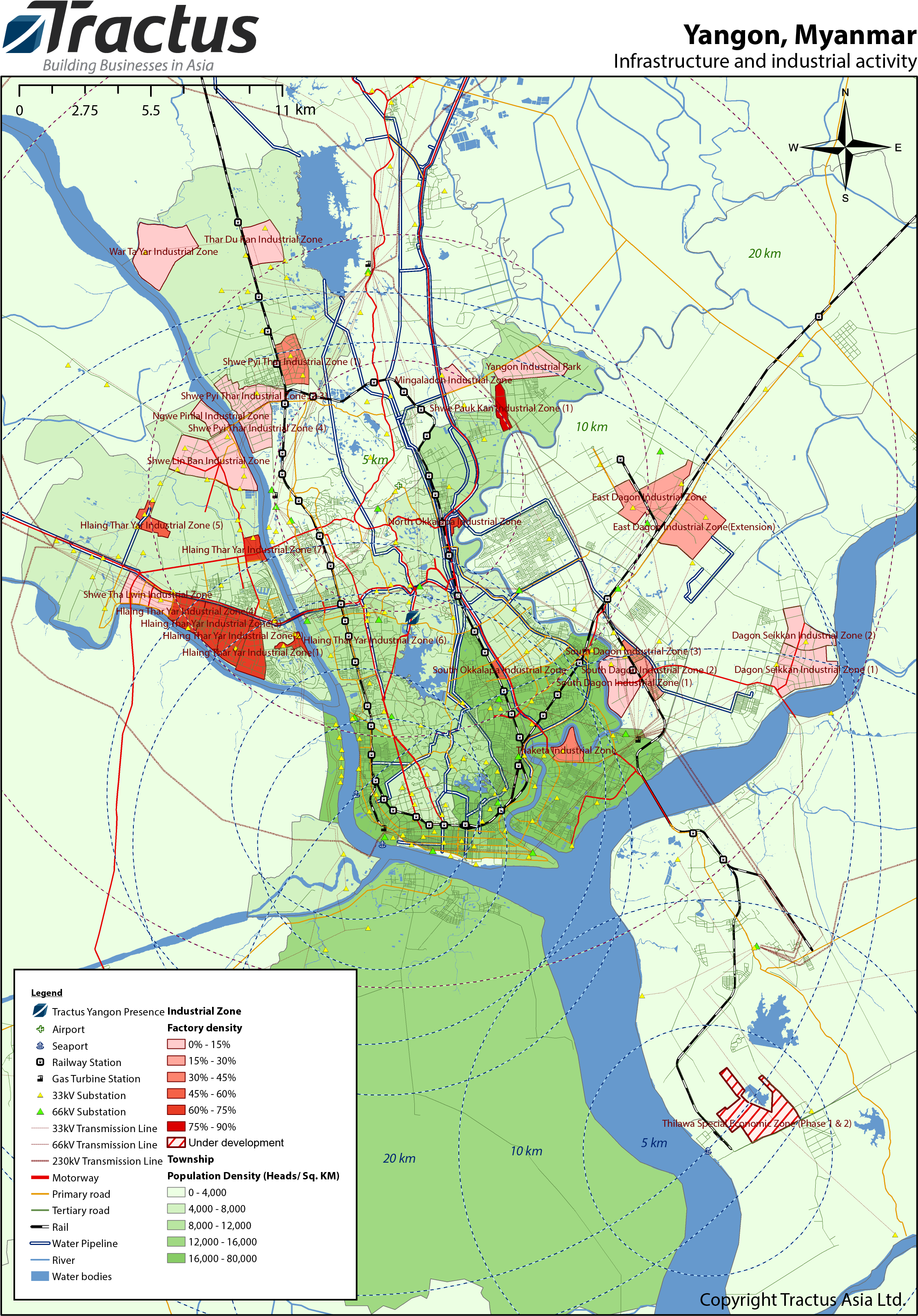 Download Yangon Industrial Zone And Infrastructure Map - Yangon - HD ...