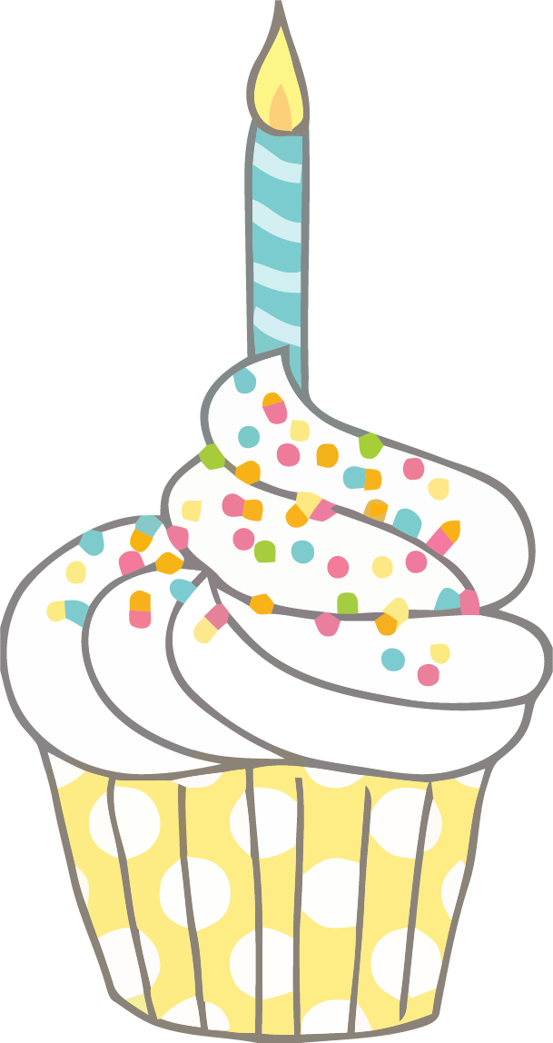 Download HD Drawing Color Cupcake Clipart Png - Happy Birthday Cupcake ...