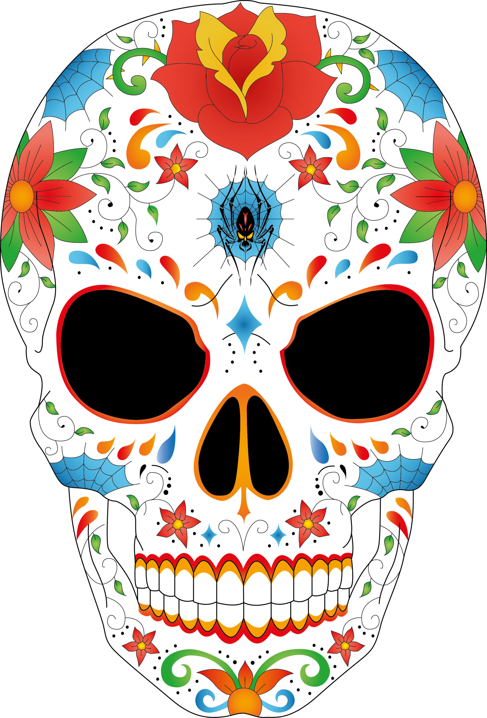 Download Sugar Vector Transparent - Sugar Skull Vector Png - HD ...
