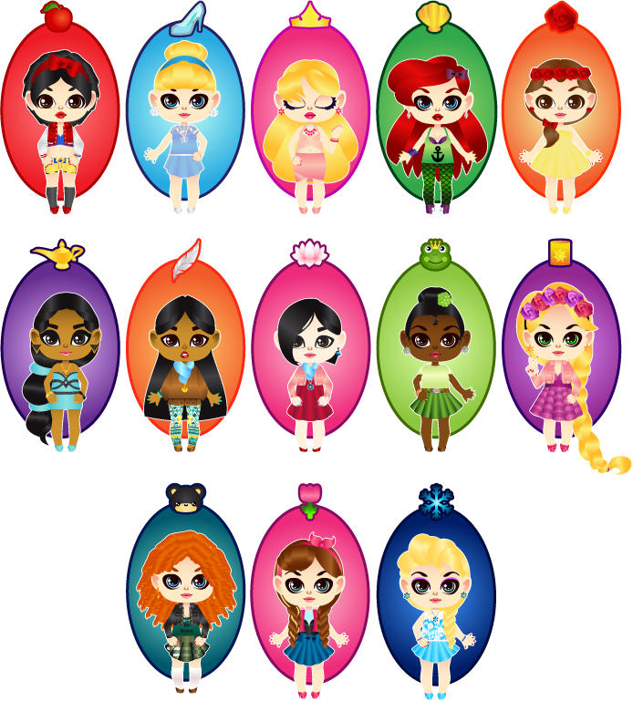 Download HD Chibi Disney Princesses By Midnitehearts On Deviantart ...