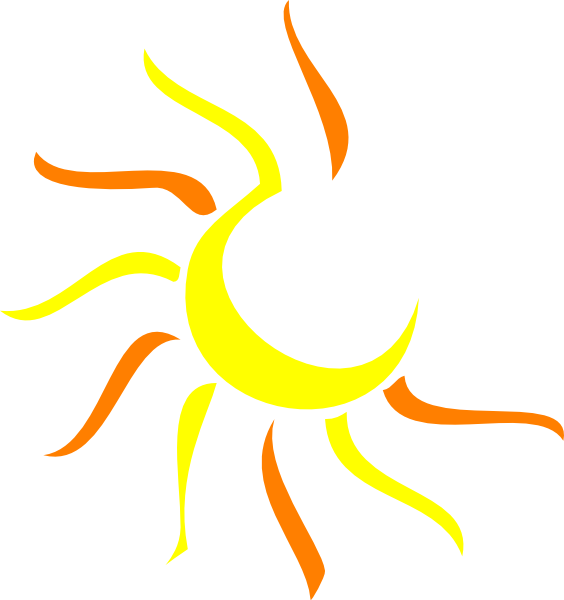 Left Corner Sun Clipart Image