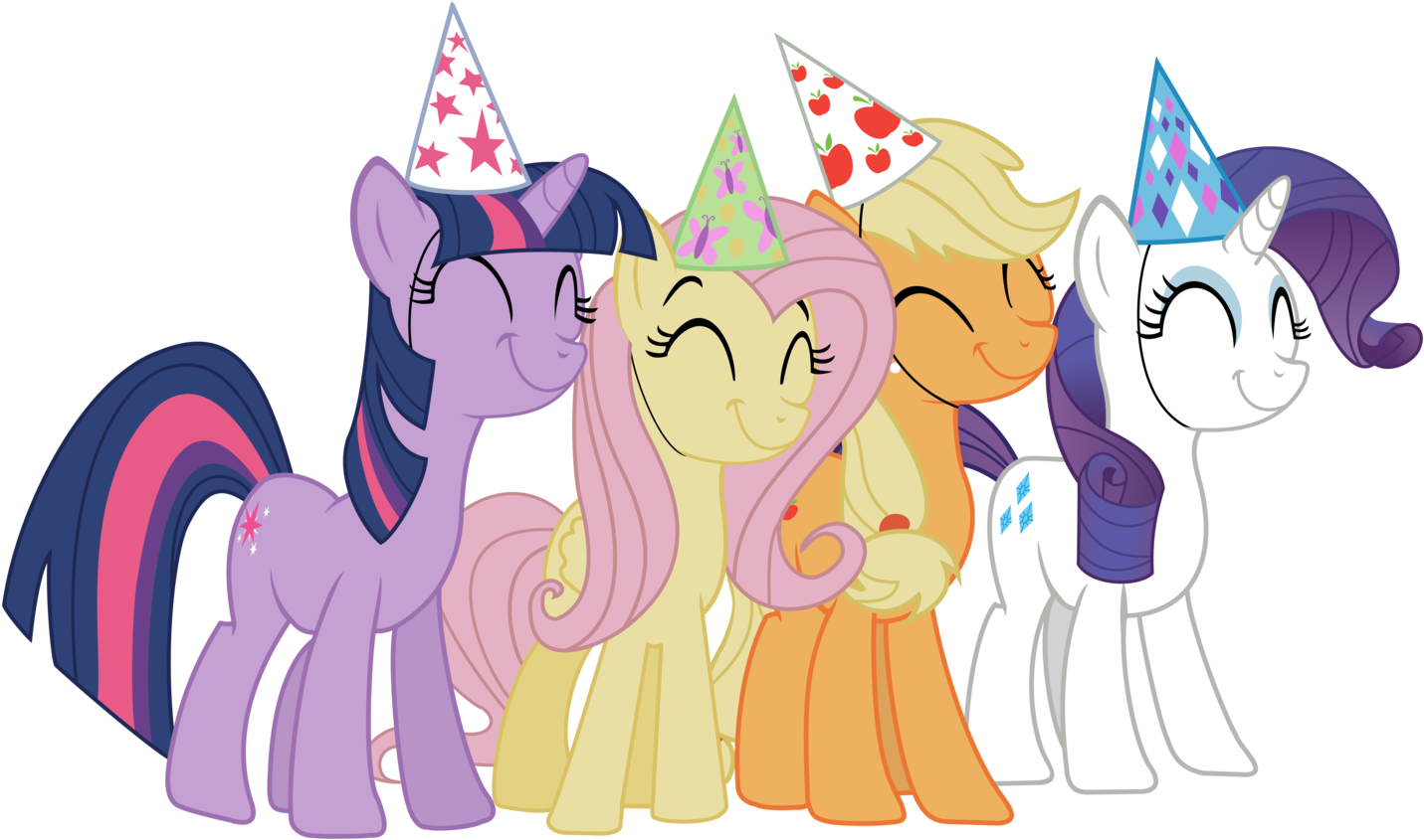 Download HD Fluttershy Birthday Hat Little Pony Wearing Cutie Mark - My ...