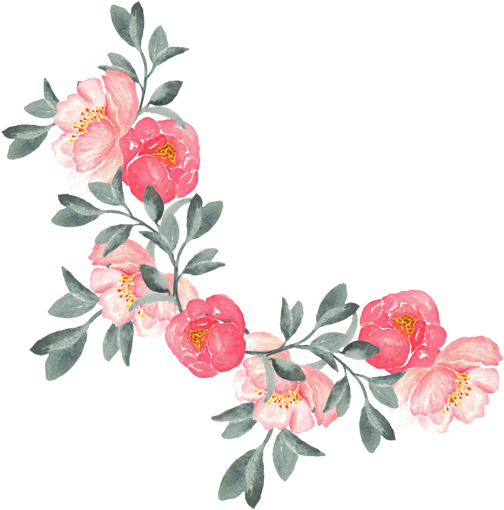 Download HD Watercolor Flowers - Hand Painted Flowers Png Transparent ...