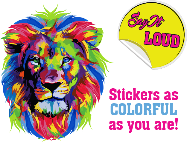 Download Colorful Lion Sticker - HD Transparent PNG - NicePNG.com