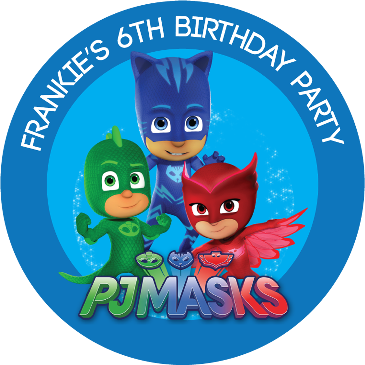 Download HD Pj Masks Party Box Stickers - Pj Mask Thank You Cards ...