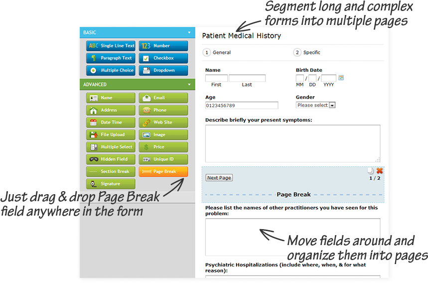 Download Segment Advanced Forms Into Multiple Pages - Page Break - HD ...