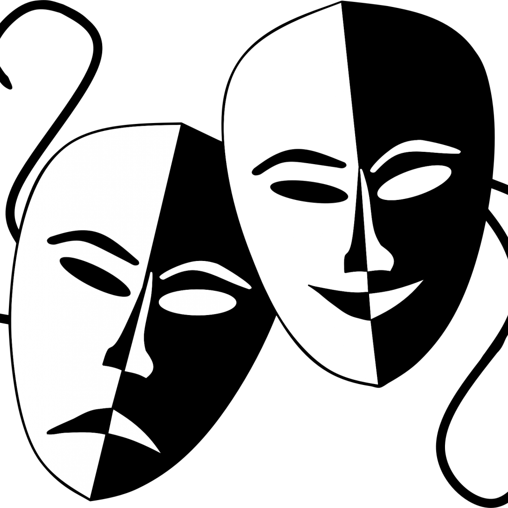 Download HD Comedy Tragedy Masks Png - Clip Art Theatre Masks ...