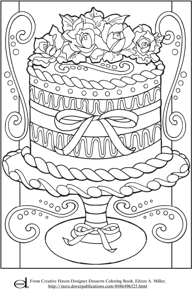 Download Cakes Coloring - Adult Coloring Birthday Pages - HD ...
