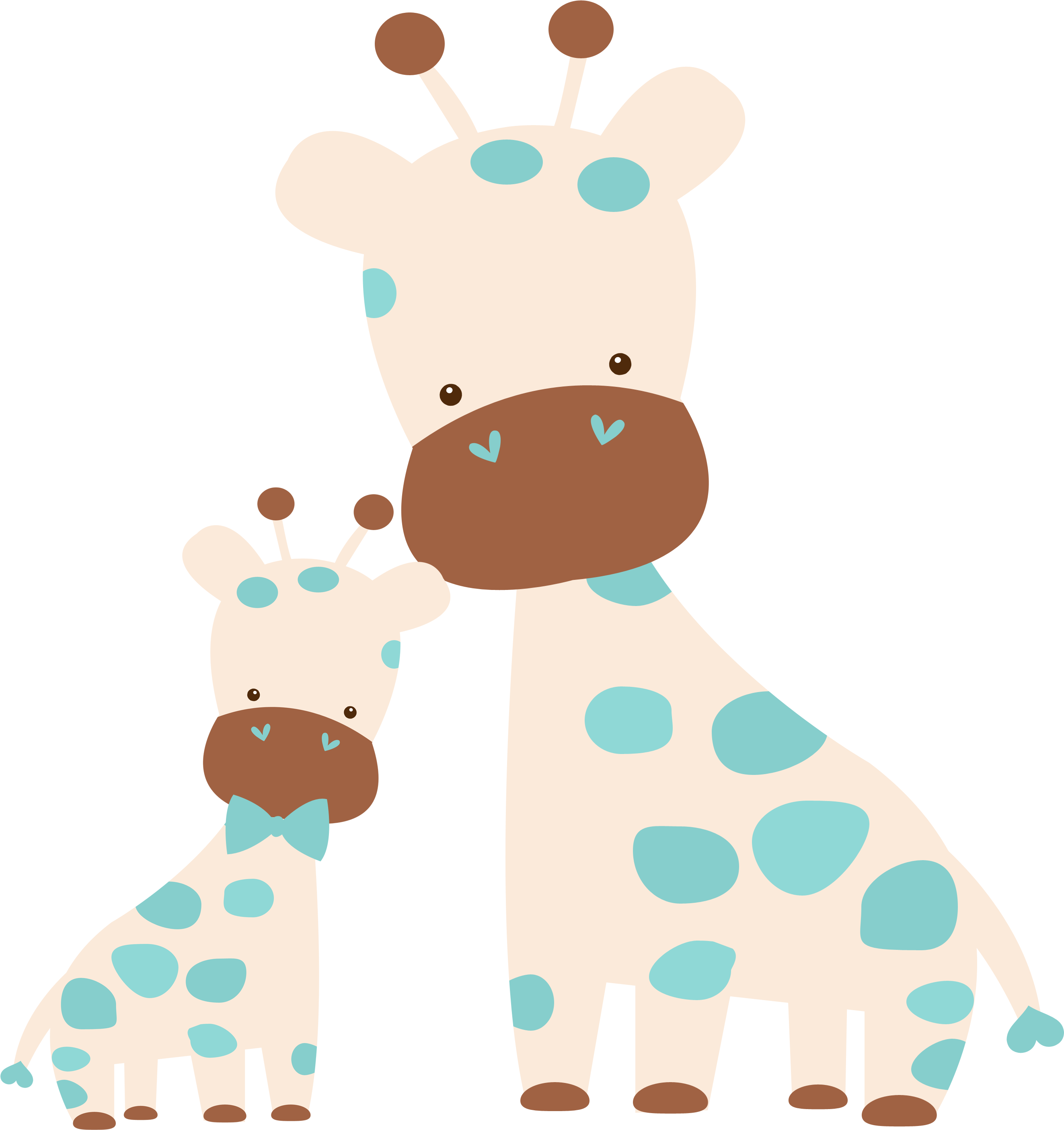 Download Clipart Giraffe Jungle Animal - Mom And Baby Giraffe Clip Art ...