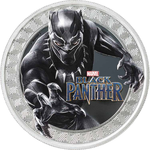 Download 2018 1 Oz Tuvalu Marvel - Black Panther Coin - HD Transparent ...