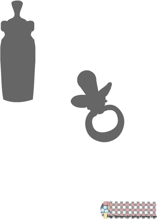 Download Baby Shower Stencil Of Baby Bottle And Pacifier - Stencils For ...