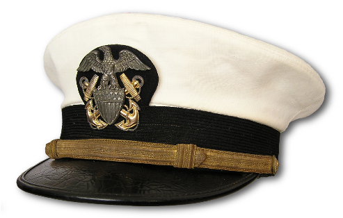 Download Navy Officer's Service Cap With White Cover - Commander In ...