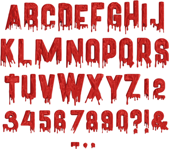Download Invisible Horror Font - Blood Alphabet Png - HD Transparent ...